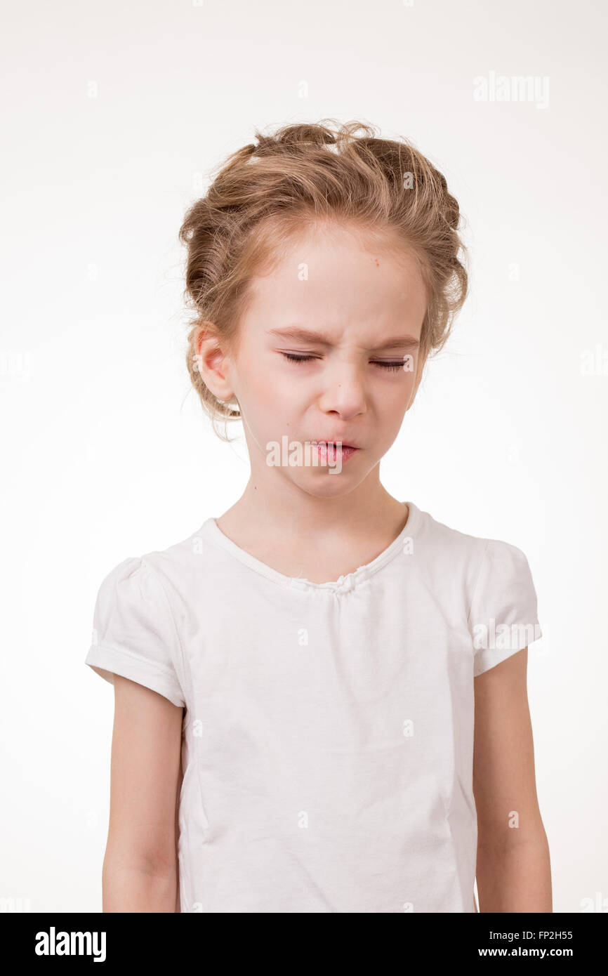Portrait of beautiful teen girl with a disgusting face Stock Photo - Alamy