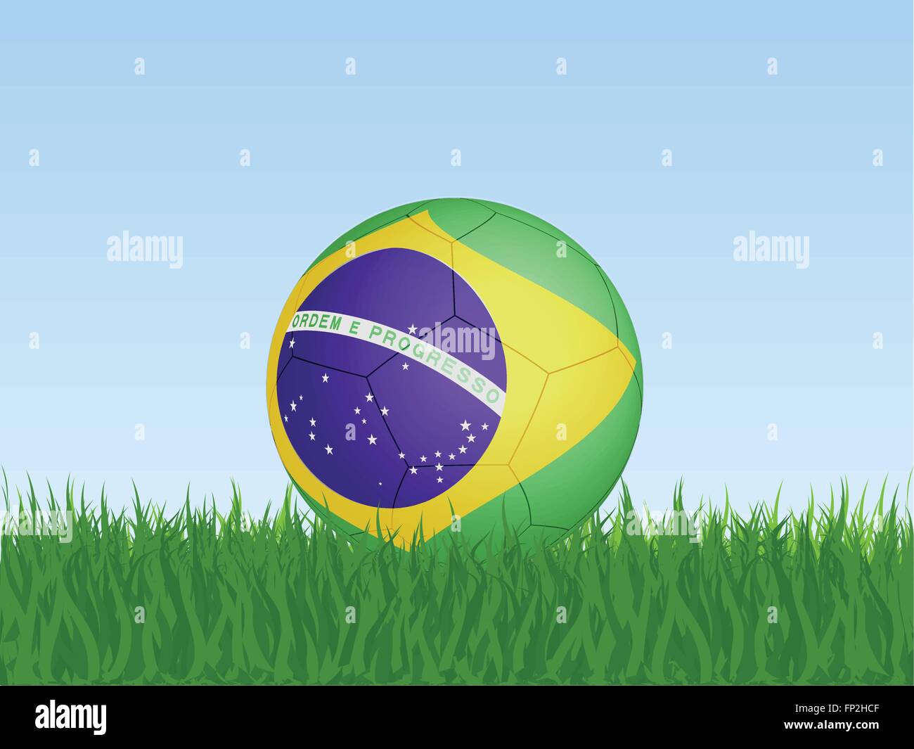Illustration of a Brazil soccer ball on grass Stock Vector Image & Art ...