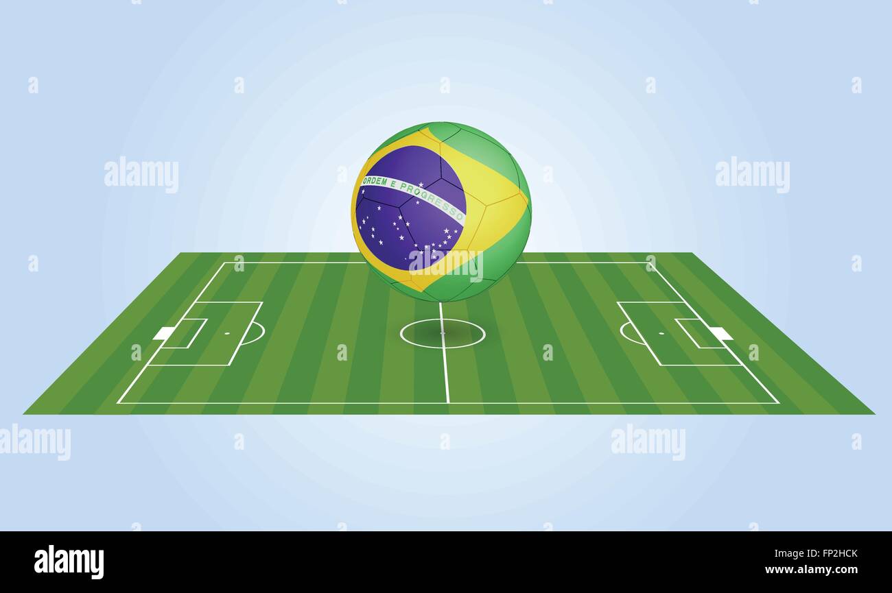 Illustration of a Brazil soccer ball and field Stock Vector Image & Art ...