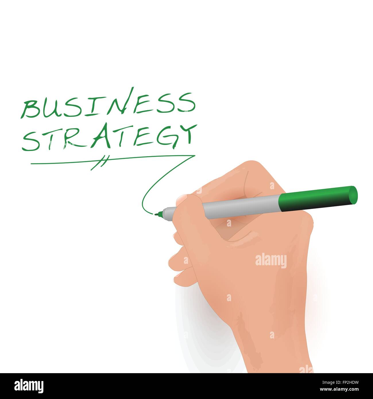Illustration of a hand writing the words Business Strategy Stock Vector ...