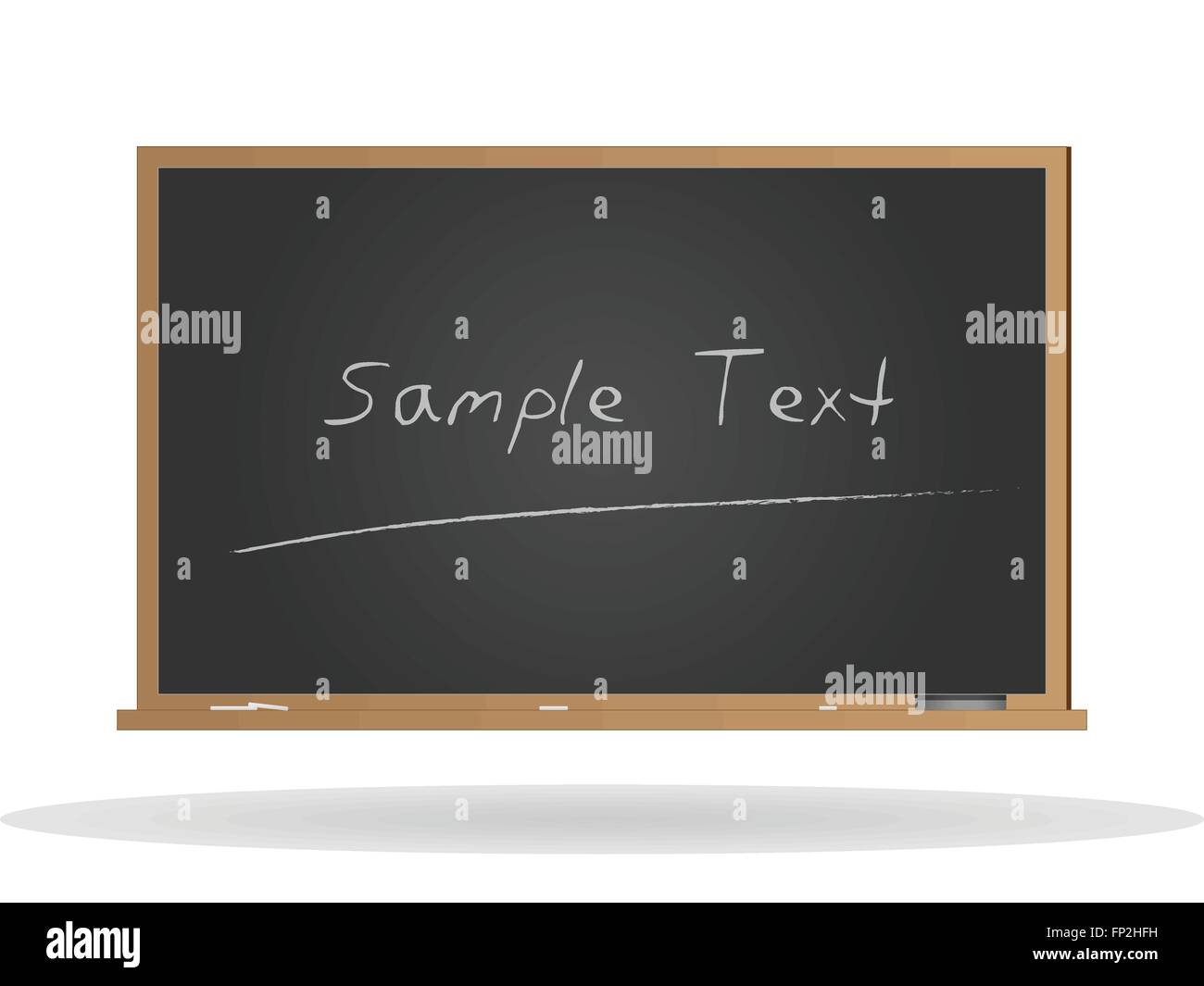 Image of a chalkboard with sample text isolated on a white background ...