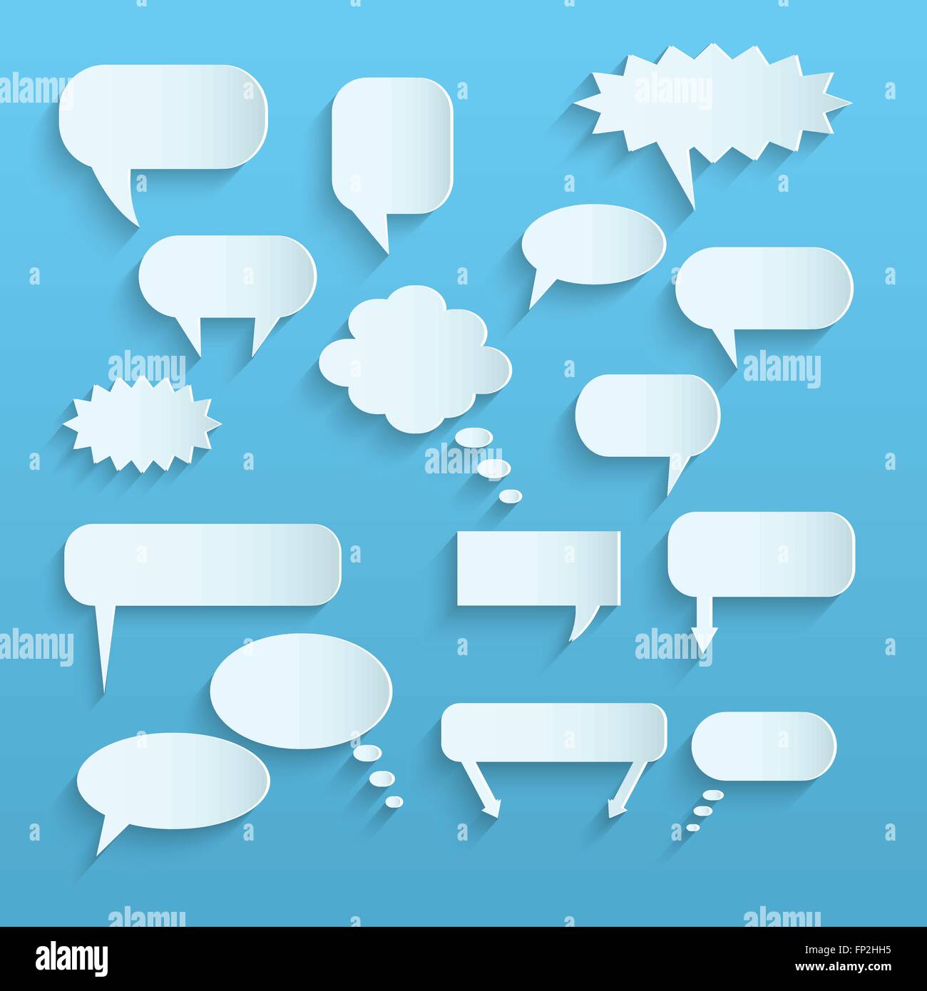 Illustration of paper chat bubbles against a light background Stock ...