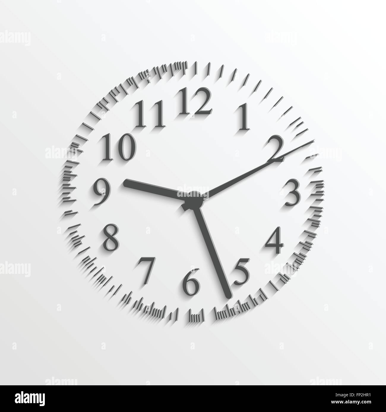 Illustration of a clock on a light background with shadows Stock Vector ...