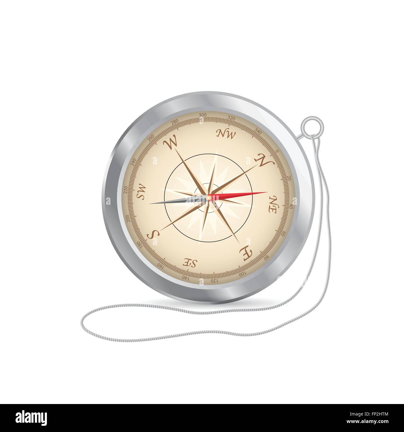 Illustration of a vintage compass isolated on a white background Stock ...