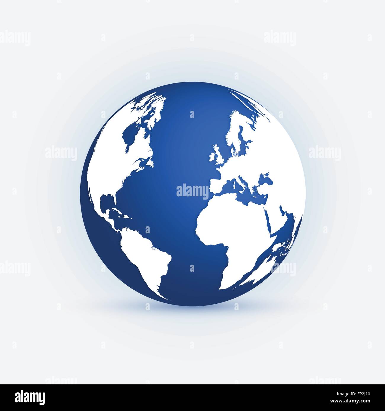 Illustration of a colorful blue earth isolated on a light background ...