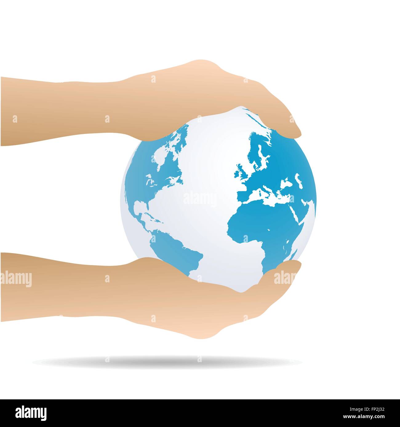 Illustration of a hands holding the earth isolated on a white ...