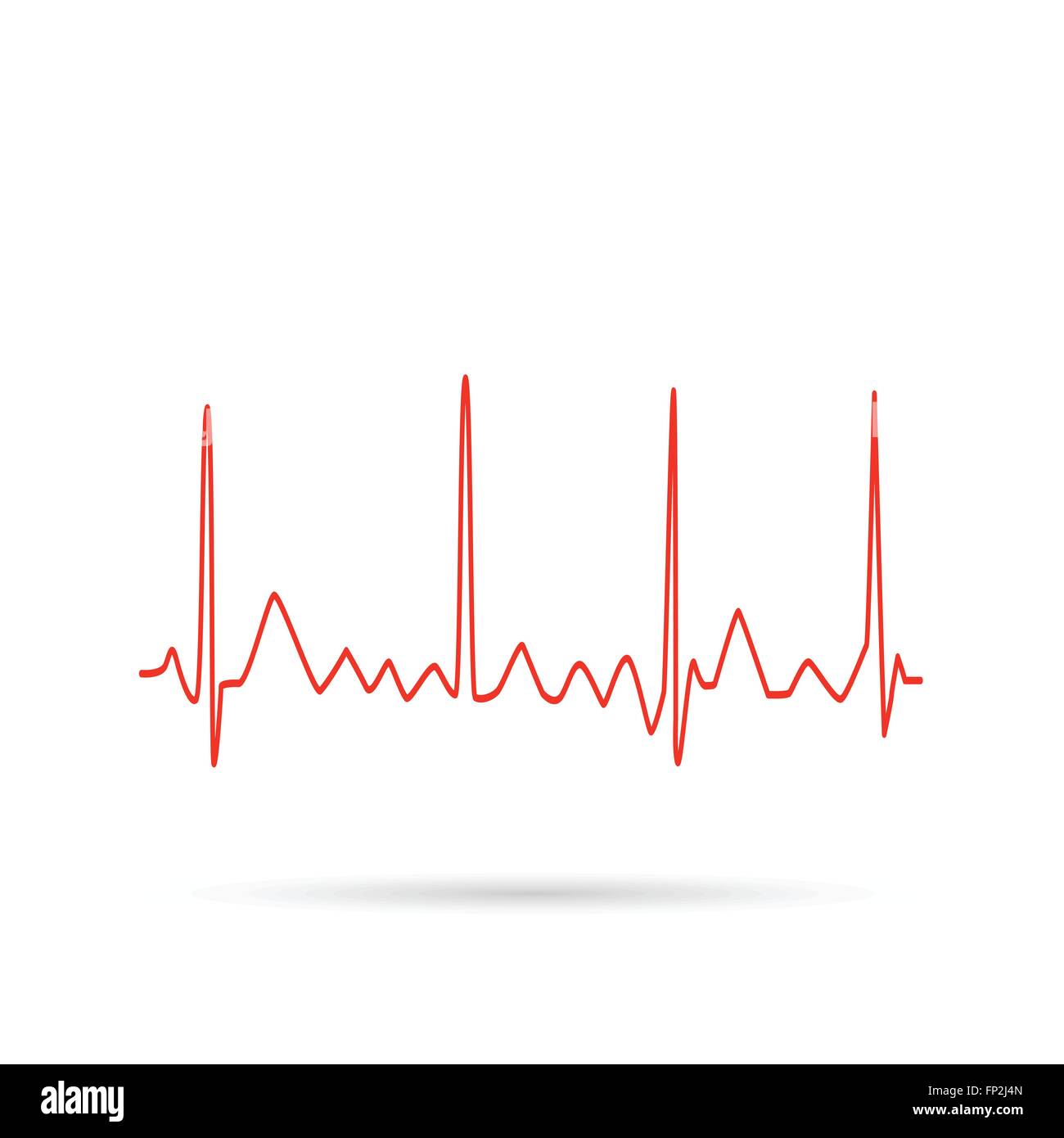 Illustration of an electrocardiogram wave isolated on a white ...