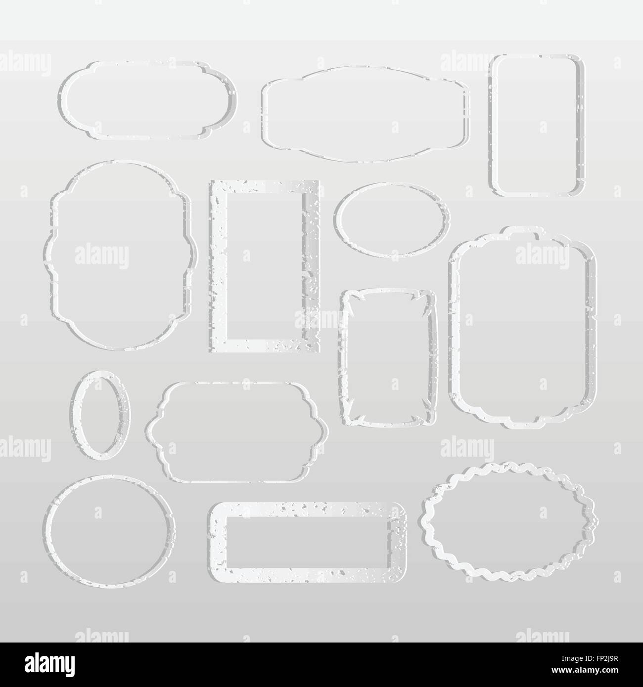 Illustration of white paper frames isolated on a light background Stock ...