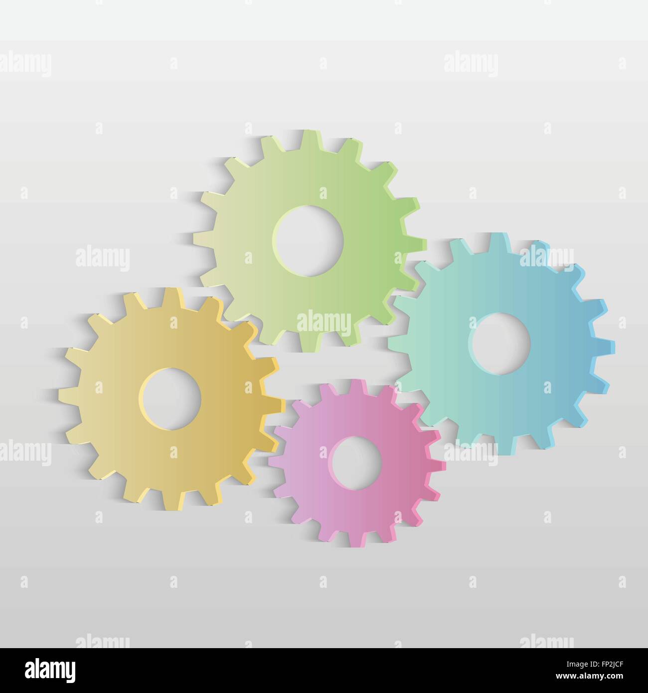 Illustration of colorful gears isolated on a white background Stock ...