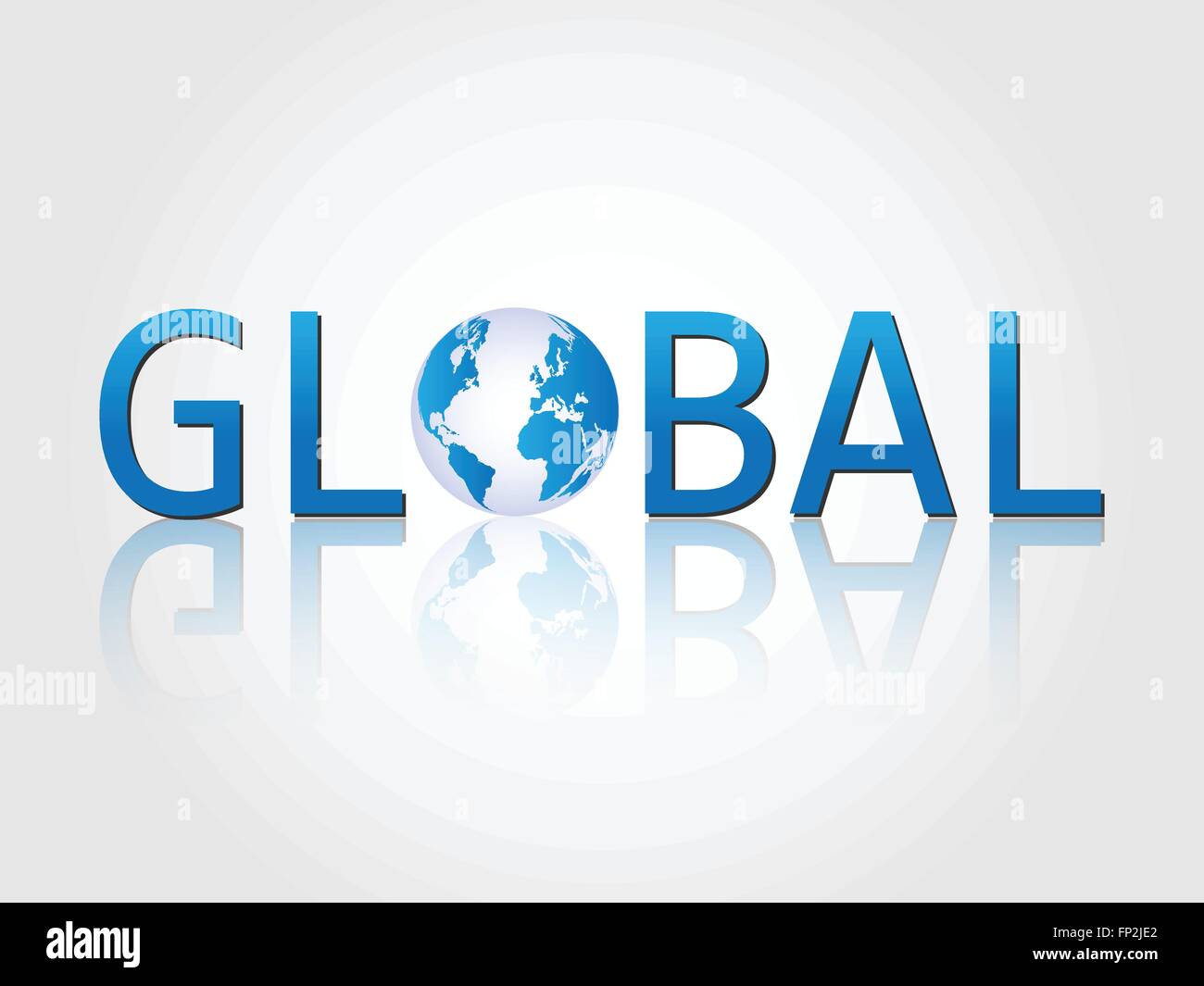 Illustration of the word "Global" with earth isolated on a white ...