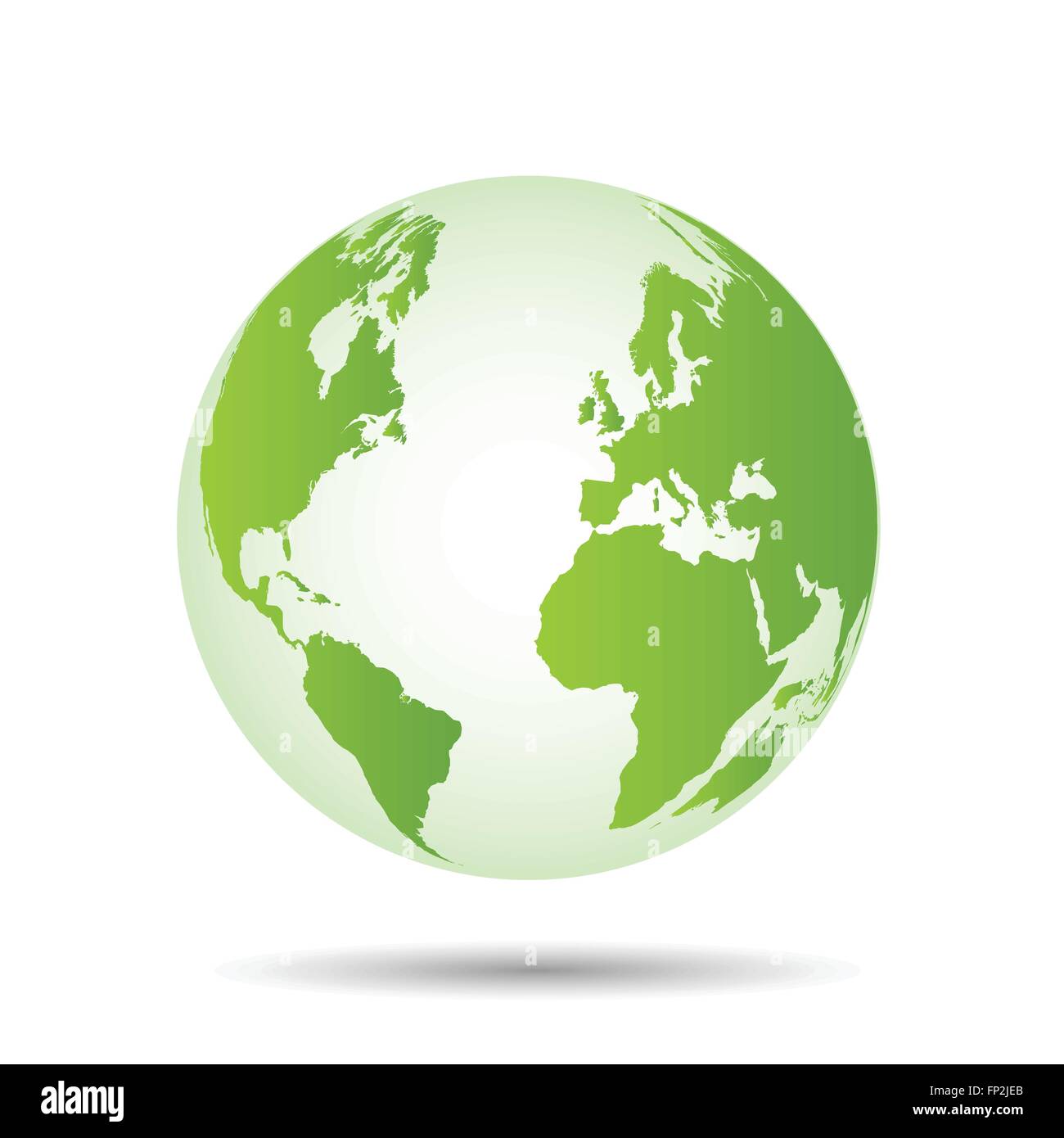 Illustration of a colorful green world globe isolated on a white ...
