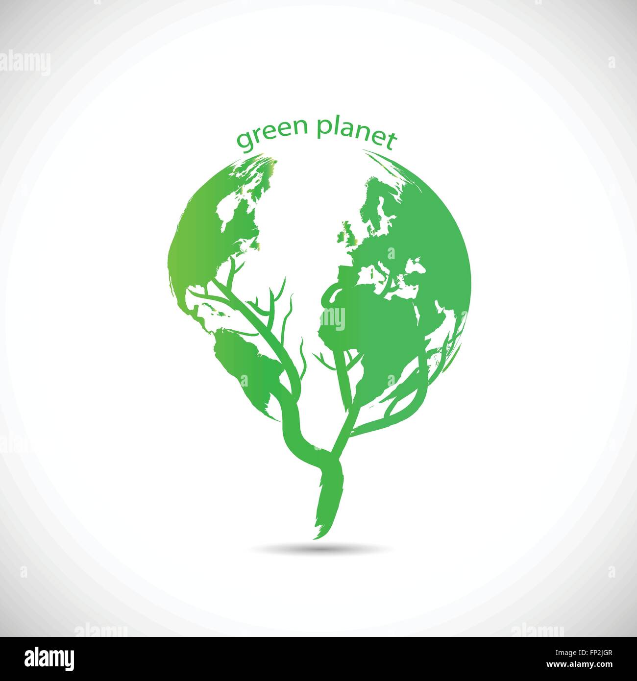Illustration of a green planet design isolated on a white background ...