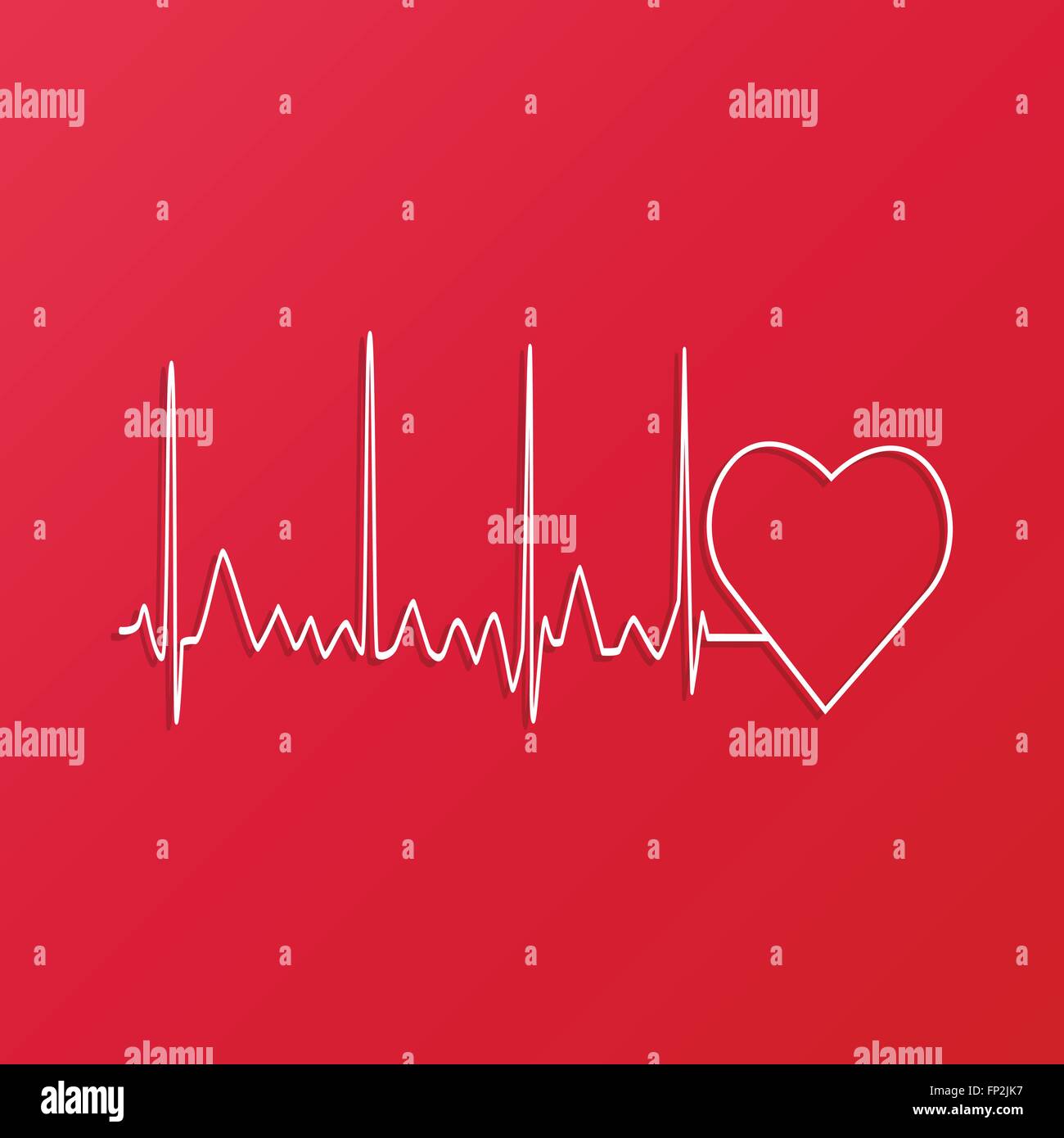 Illustration of a heart monitor wave on a colorful red background Stock ...