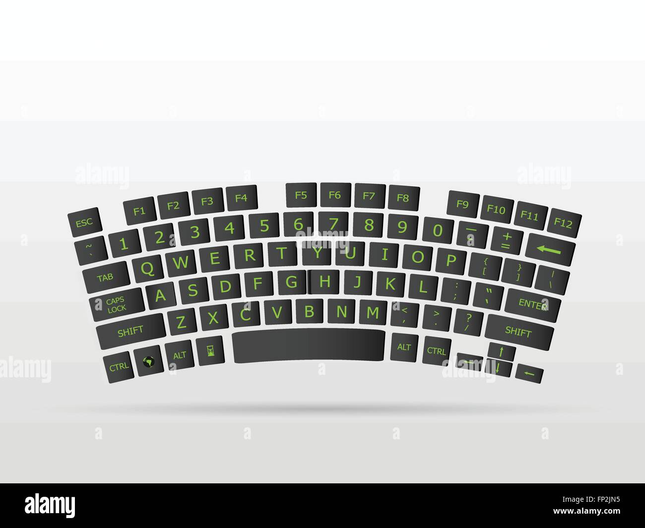 Illustration of a keyboard floating on a white background Stock Vector ...