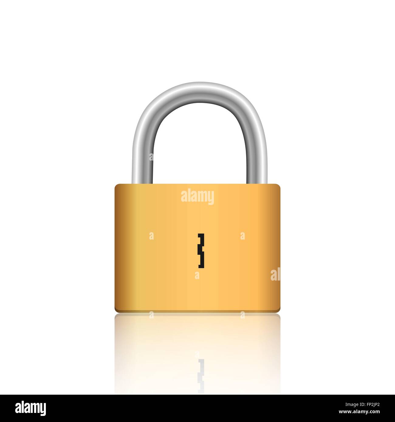 Illustration of a gold lock isolated on a white background Stock Vector ...