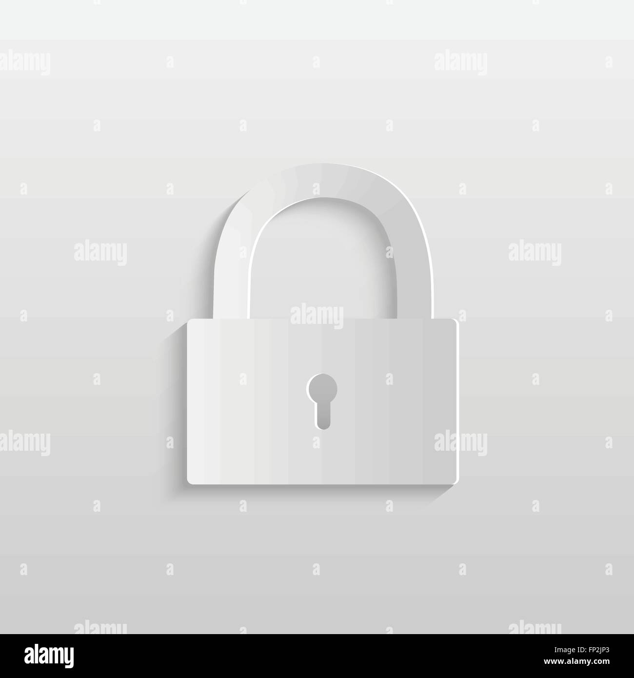 Illustration of a paper lock isolated on a light background Stock ...
