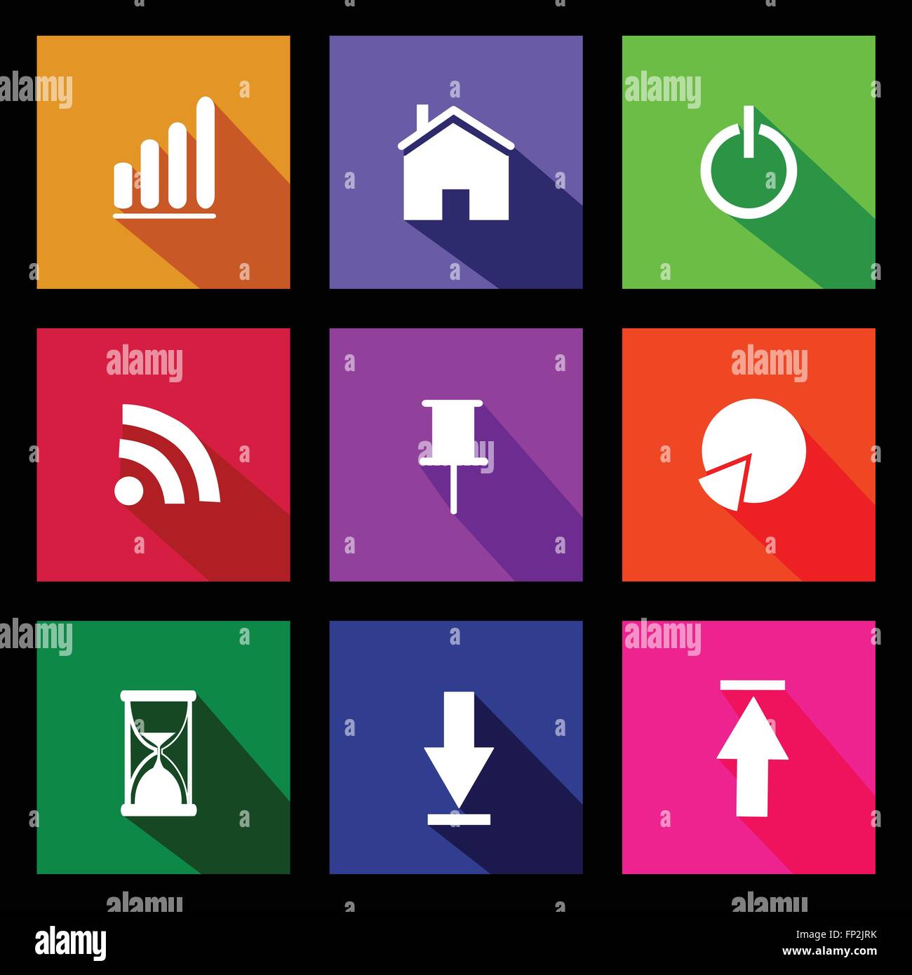 Illustration of metro icons against a black background Stock Vector ...