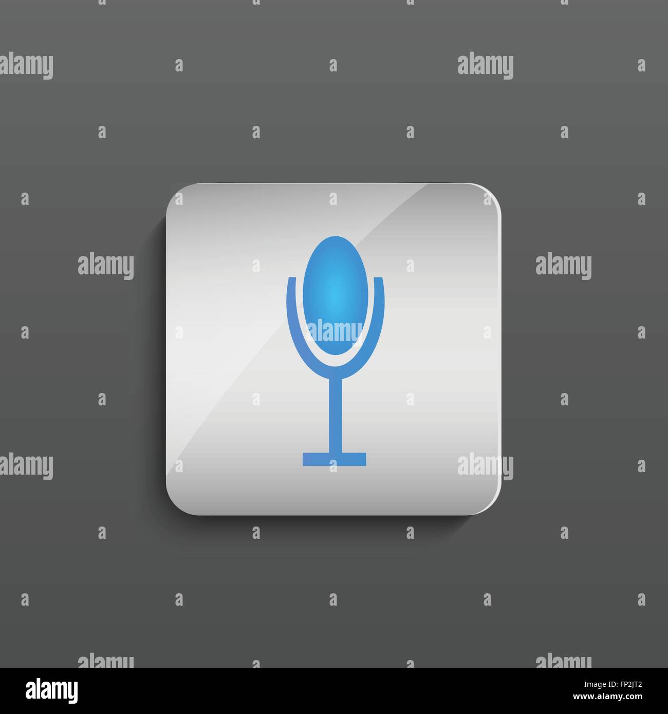Illustration of a microphone button against a gray background Stock ...