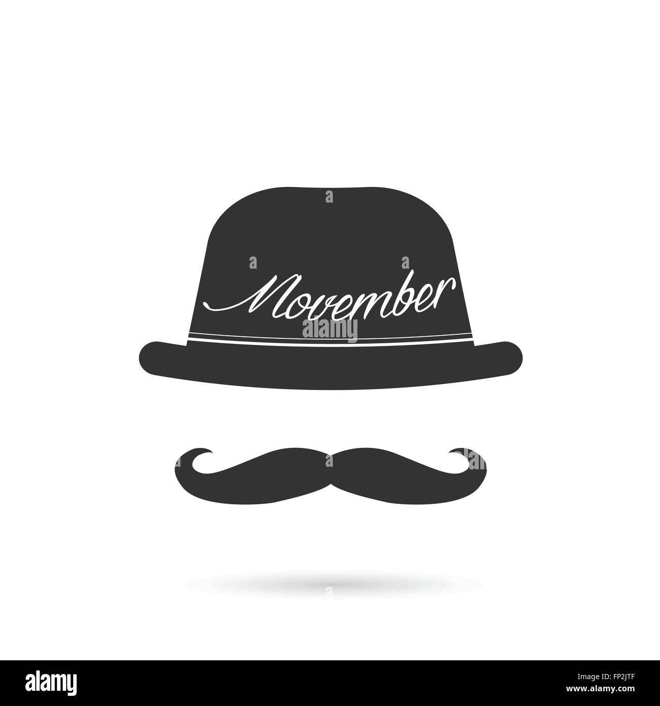 Illustration of hat and mustache isolated on a white background Stock ...