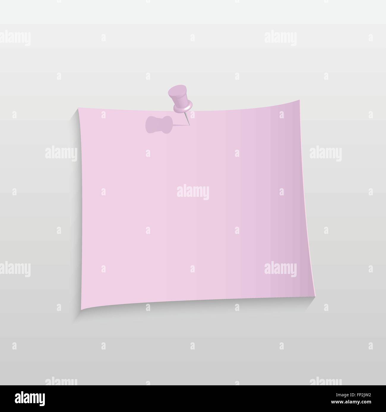 Illustration of a pink paper note isolated on a light background Stock ...