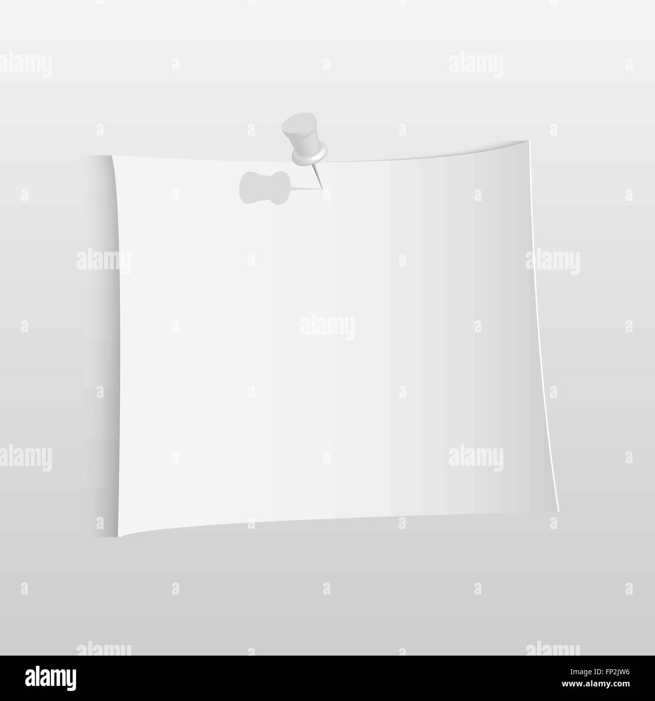 Illustration of a white paper note isolated on a white background Stock ...
