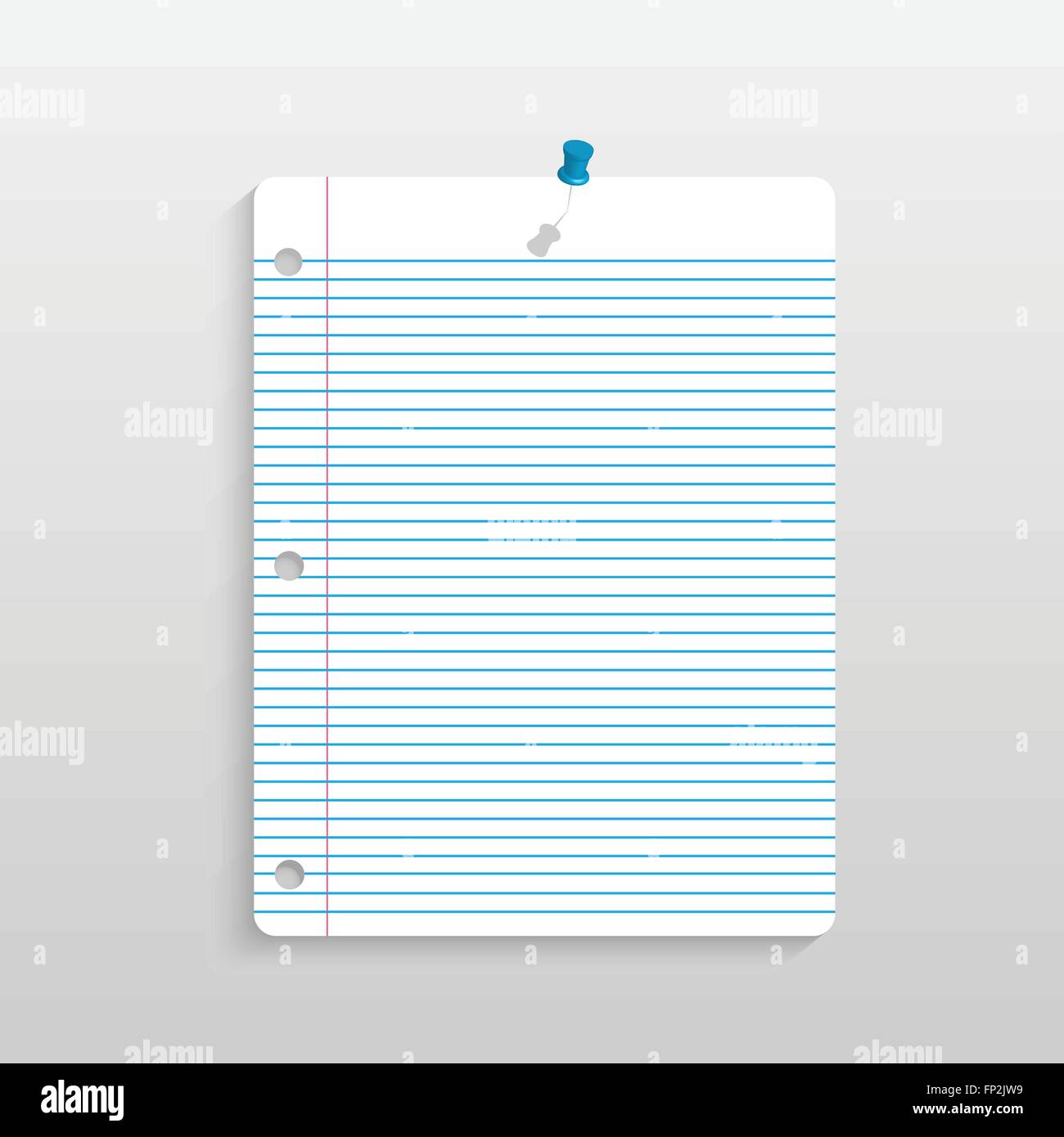 Illustration of notebook paper with shadow Stock Vector Image & Art - Alamy