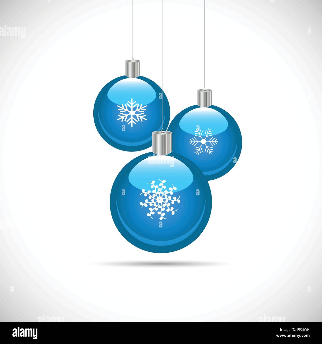 Illustration of blue Christmas ornaments isolated on a white background ...