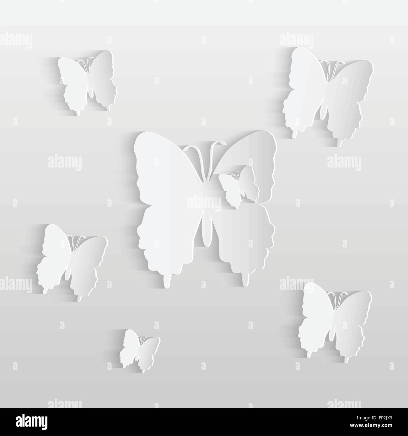 Illustration of paper butterflies against a light background Stock ...
