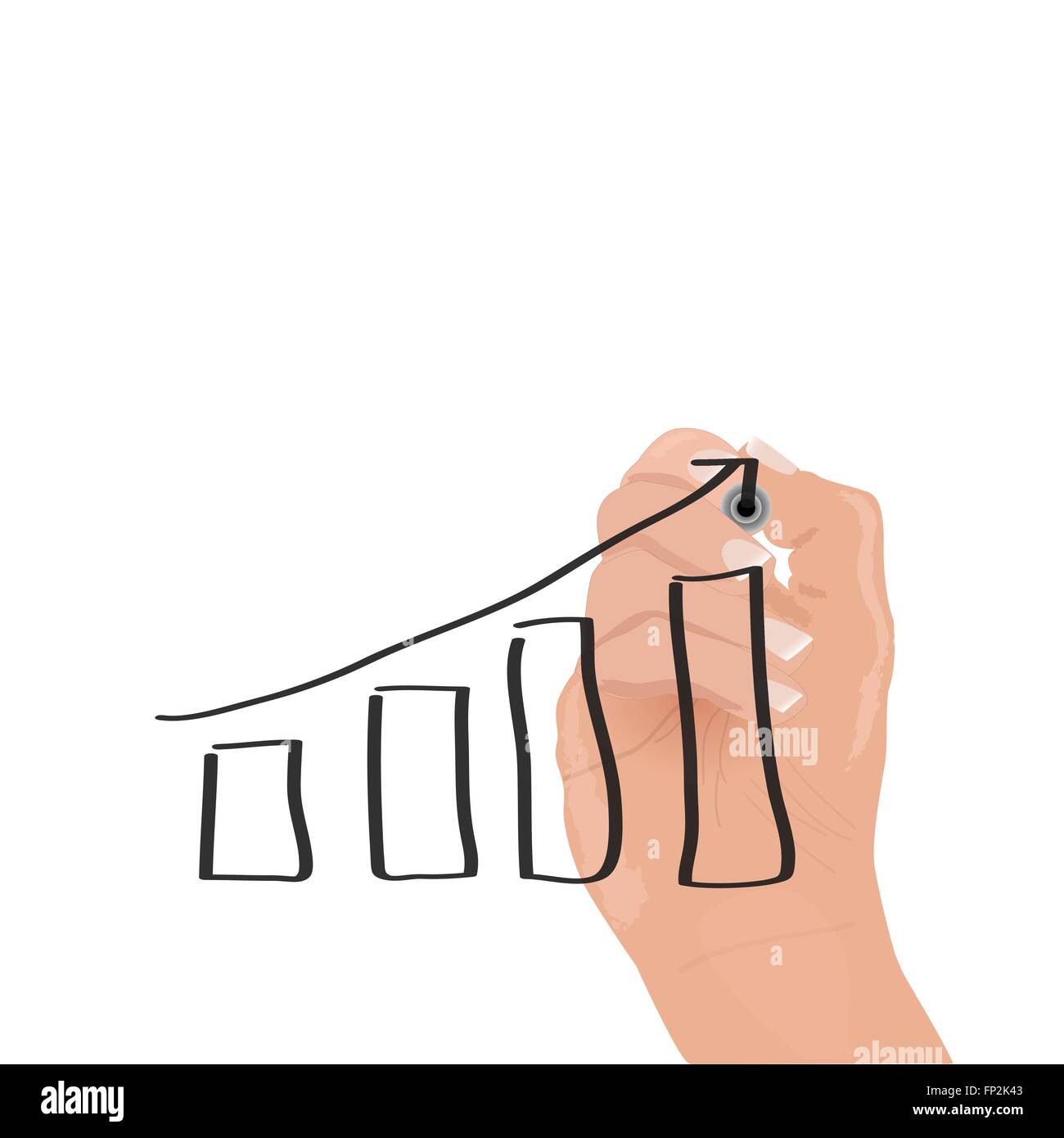 Image of a hand drawing a sales chart going up Stock Vector Image & Art ...