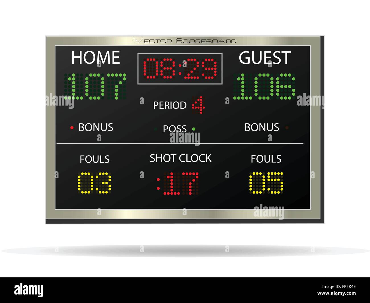 Image of a vector scoreboard isolated on a white background Stock ...