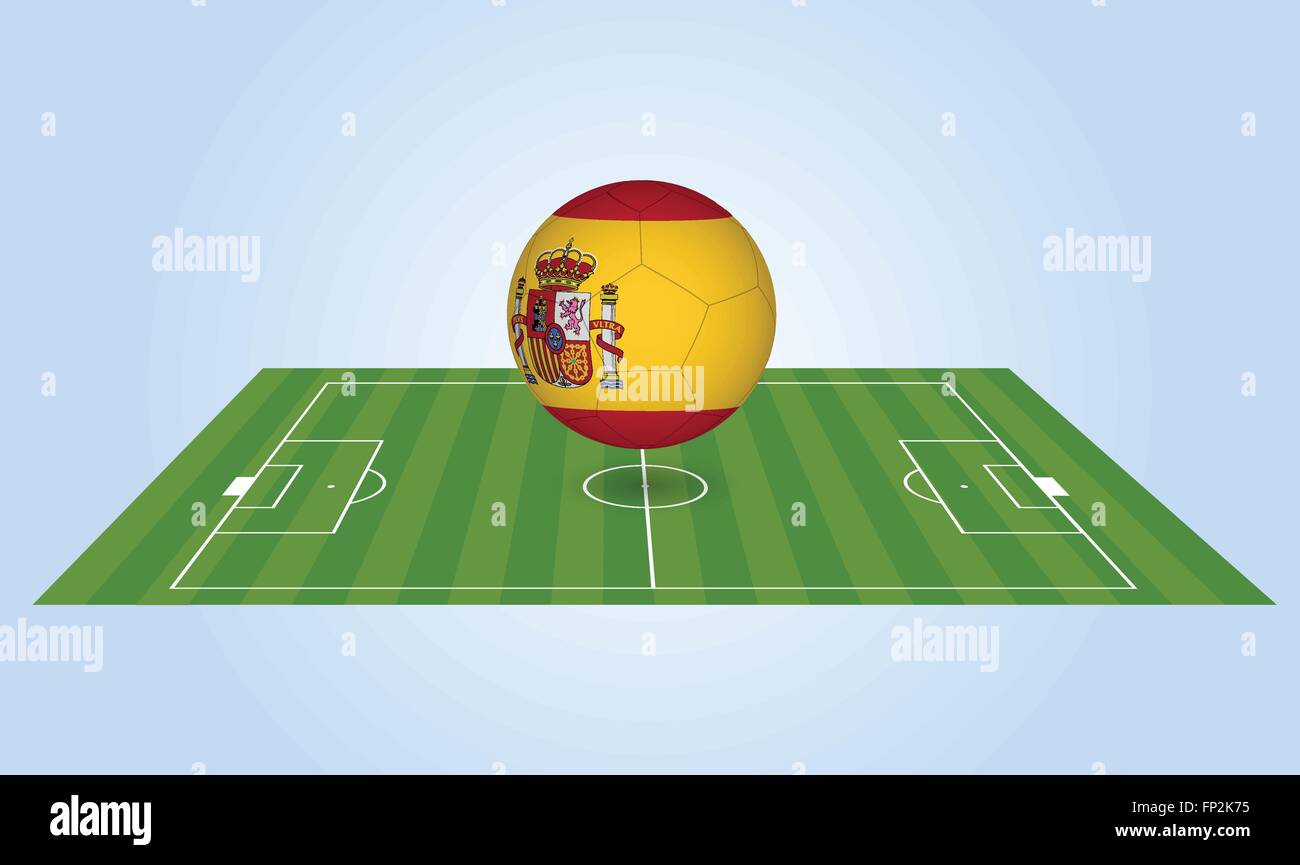 Illustration of a Spain soccer ball and field Stock Vector Image & Art ...