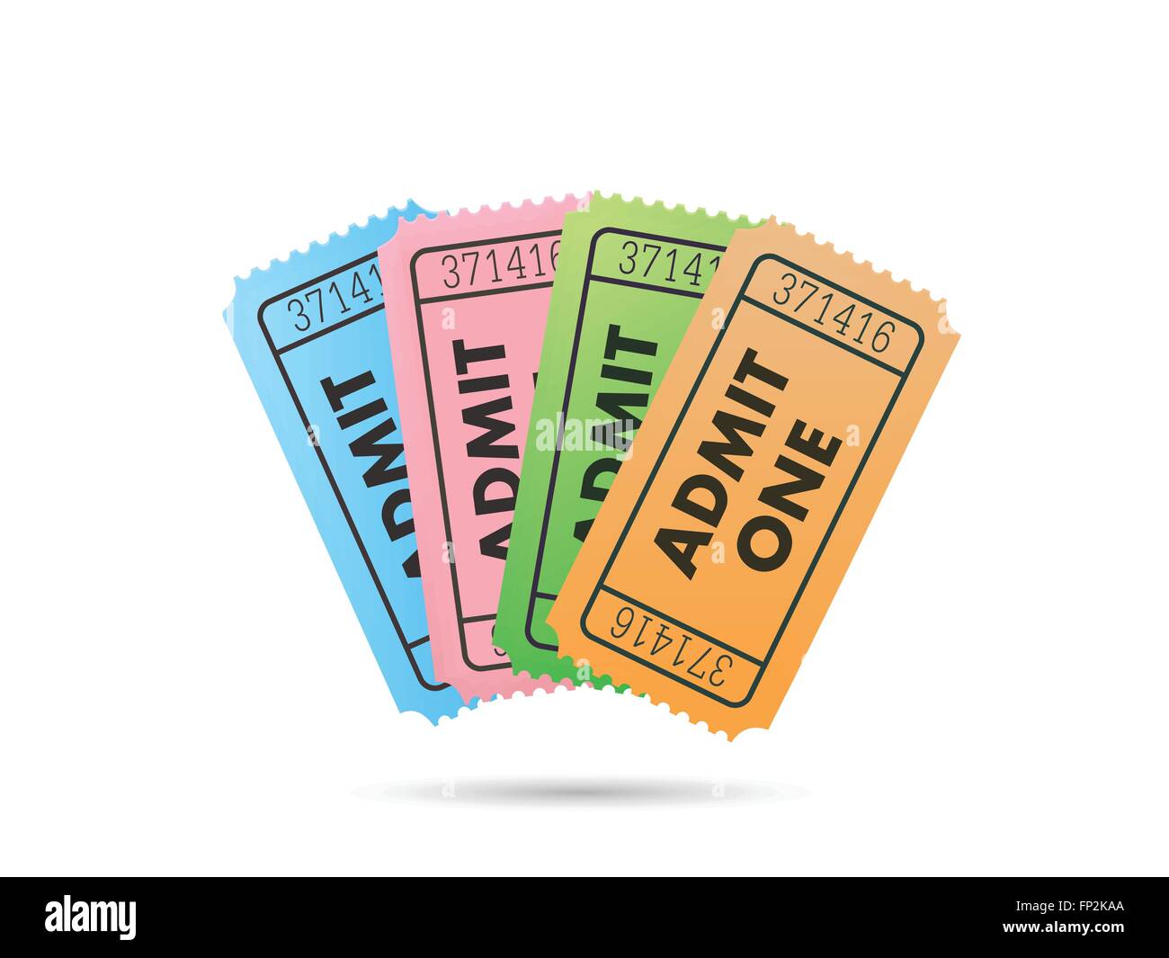 Illustration of colorful tickets isolated on a white background Stock ...