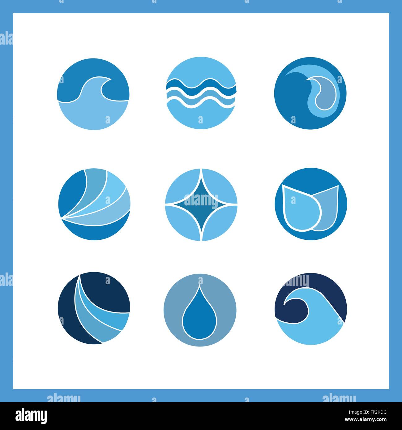 Image of a set of water icons isolated on a white background Stock ...