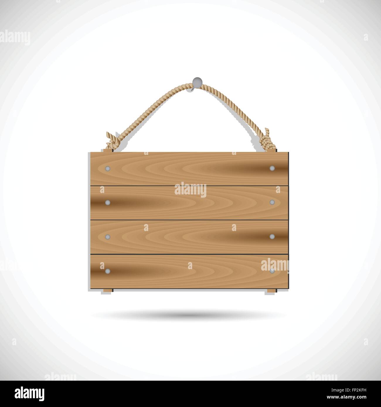 Illustrtation of a hanging wooden sign isolated on a white background ...