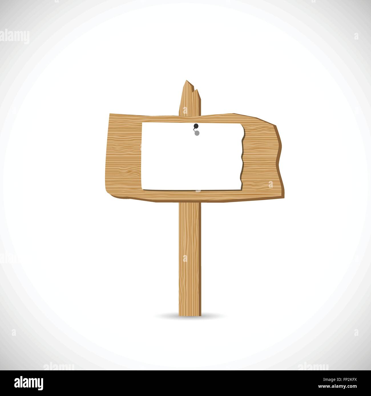 Illustration of a wooden sign isolated on a white background Stock ...