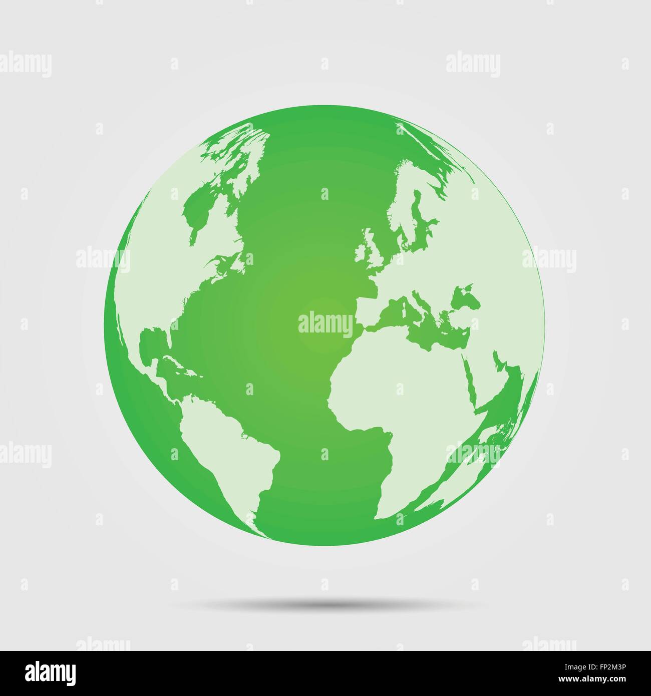 Illustration of a green world globe isolated on a light background ...