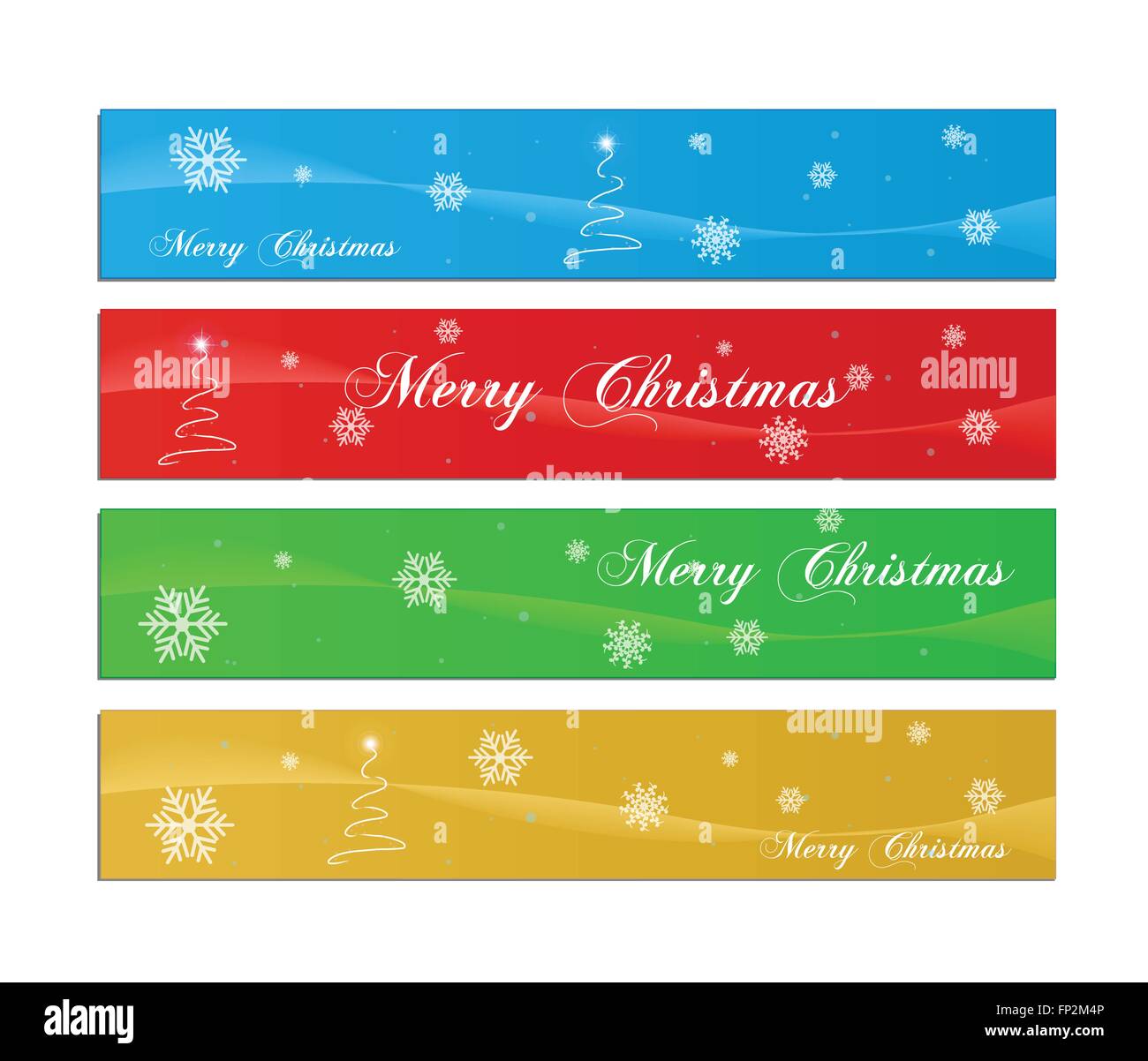 Illustration of Christmas banners isolated on a white background Stock ...