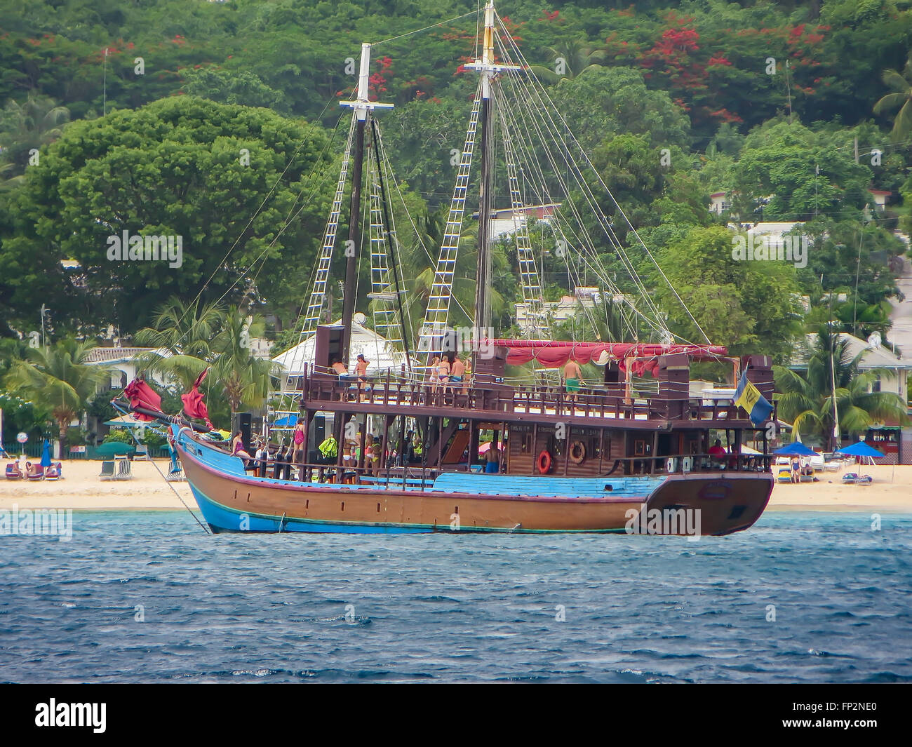 A ship rigged to look like a boat from the 18th century is filled with ...