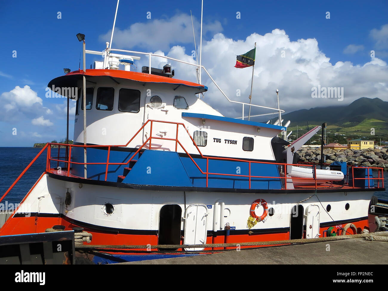 Tugboat in Saint Kitts Stock Photo - Alamy