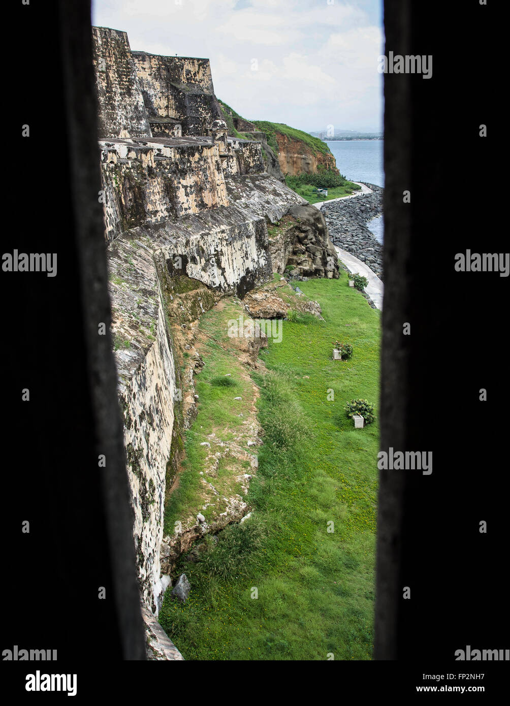 Guard house window slit at Castillo San Felipe del Morro in San Juan ...