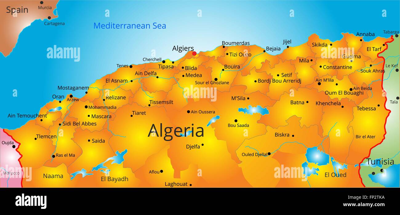 map of Algeria country Stock Vector Image & Art - Alamy