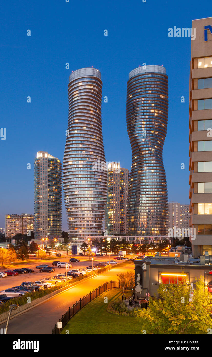 Absolute World Towers 4 & 5 (The Marilyn Monroe Towers) at night ...