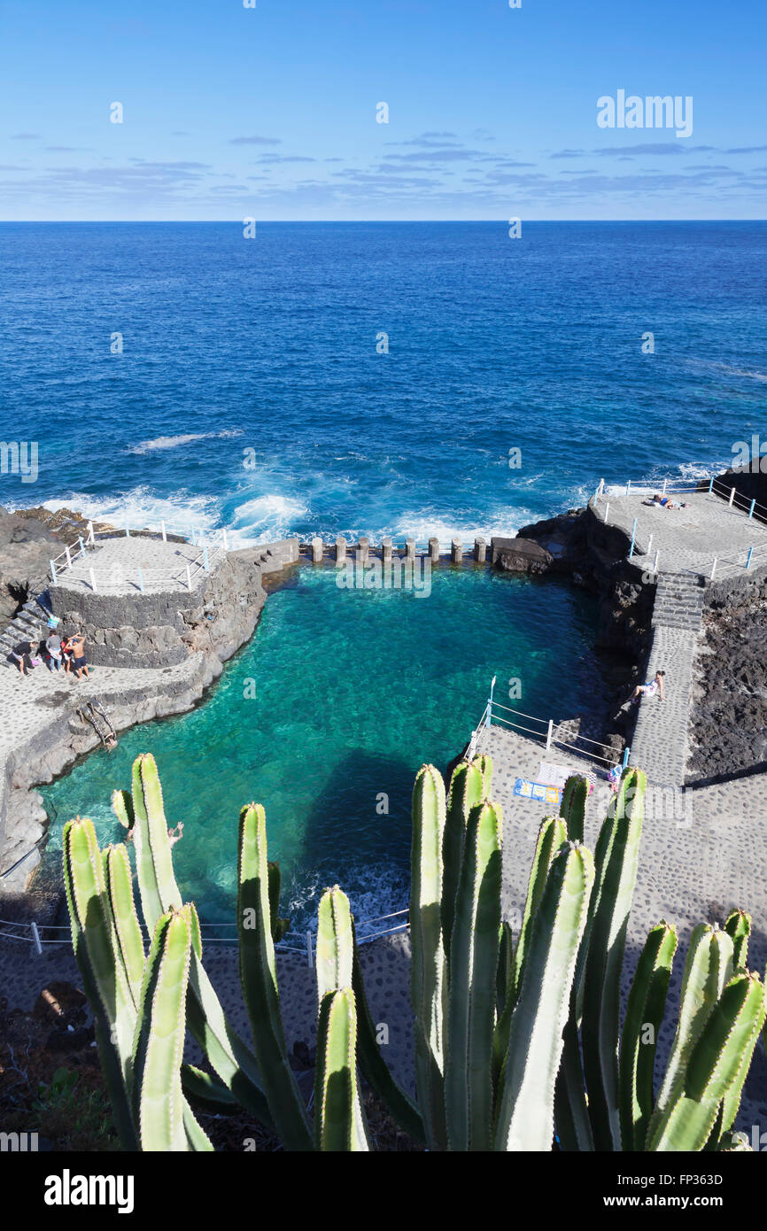 Natural swimming pool Charco Azul, San Andrés, La Palma, Canary Islands ...
