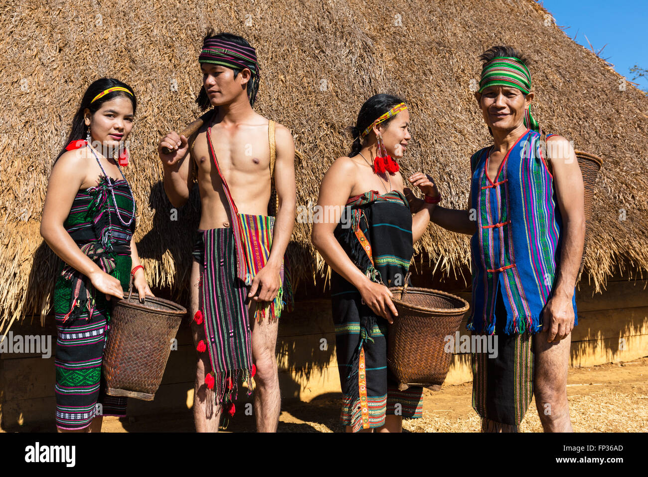 Native Phnong people wearing traditional costume, ethnic minority ...