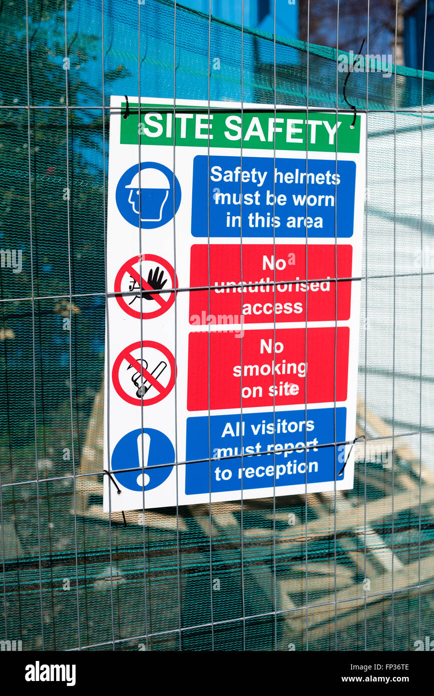 Construction Site Warning Notices Stock Photo - Alamy