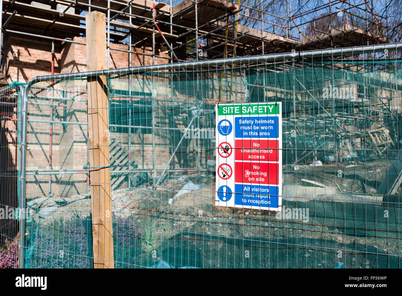 Construction Site Warning Notices Stock Photo - Alamy