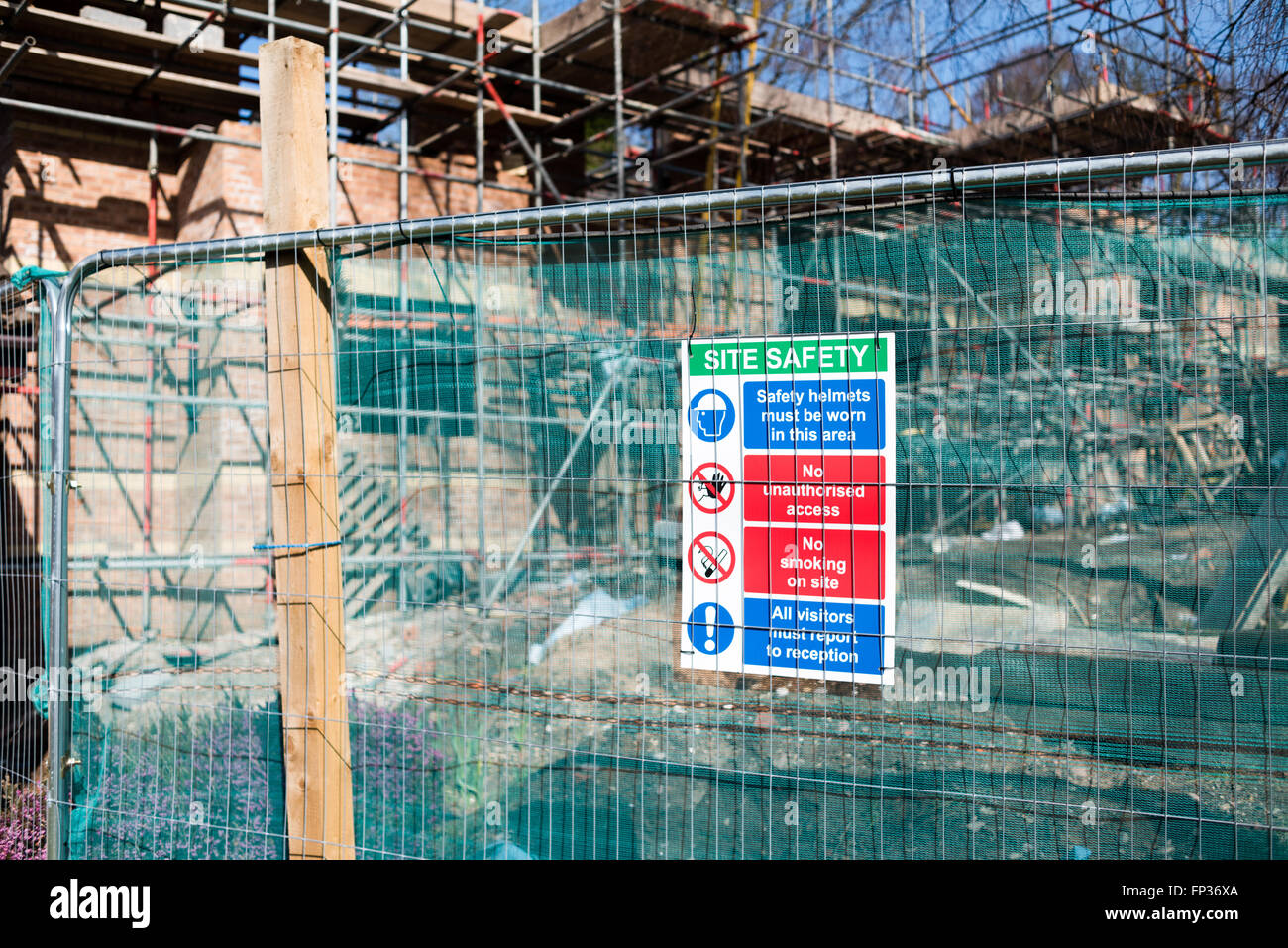 Construction Site Warning Notices Stock Photo - Alamy
