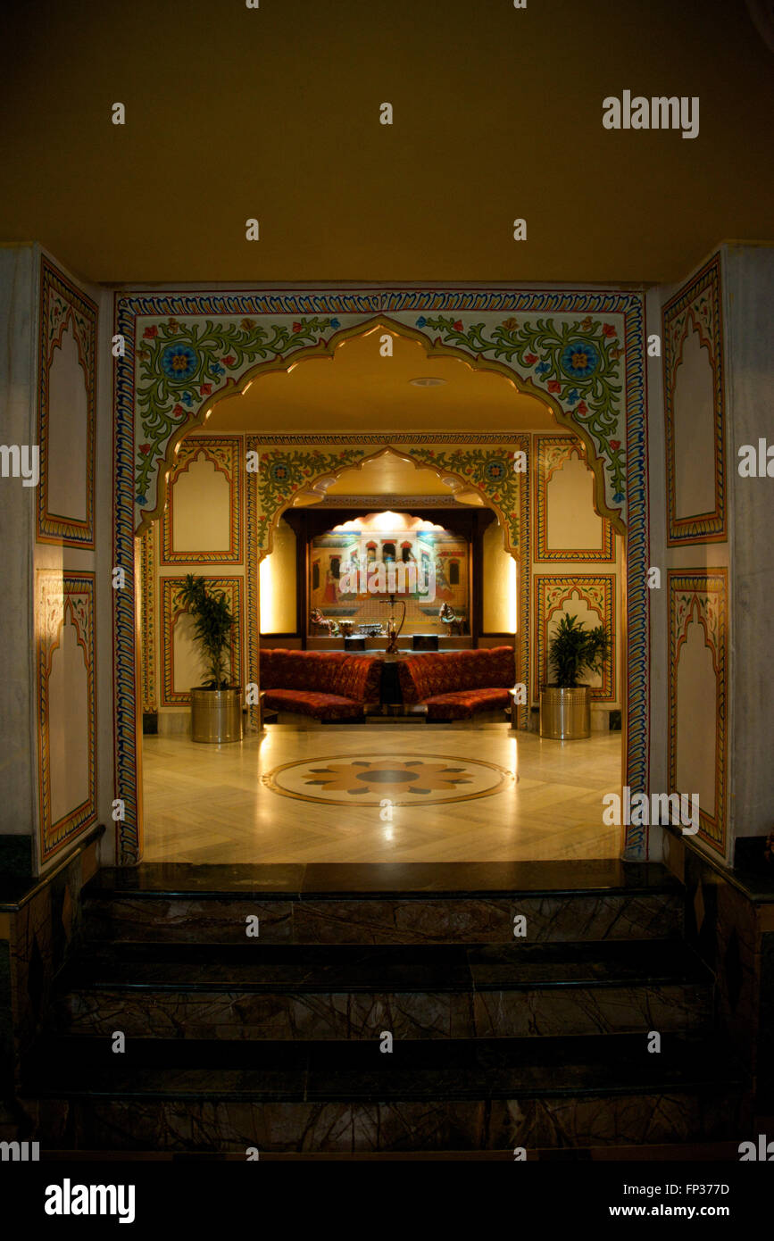 Indian hotel lobby Stock Photo - Alamy