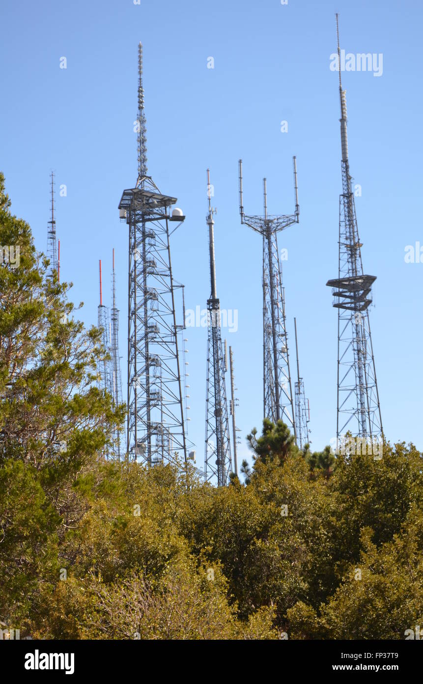 Some antennas on top of Mount Wilson east of Los Angeles California ...