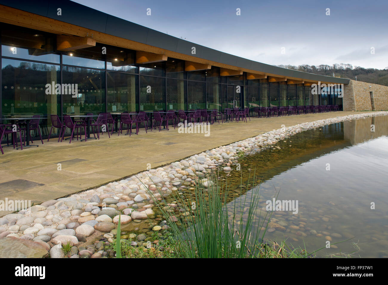 Gloucester services (Southbound) on the M5 motorway with eco buildings ...